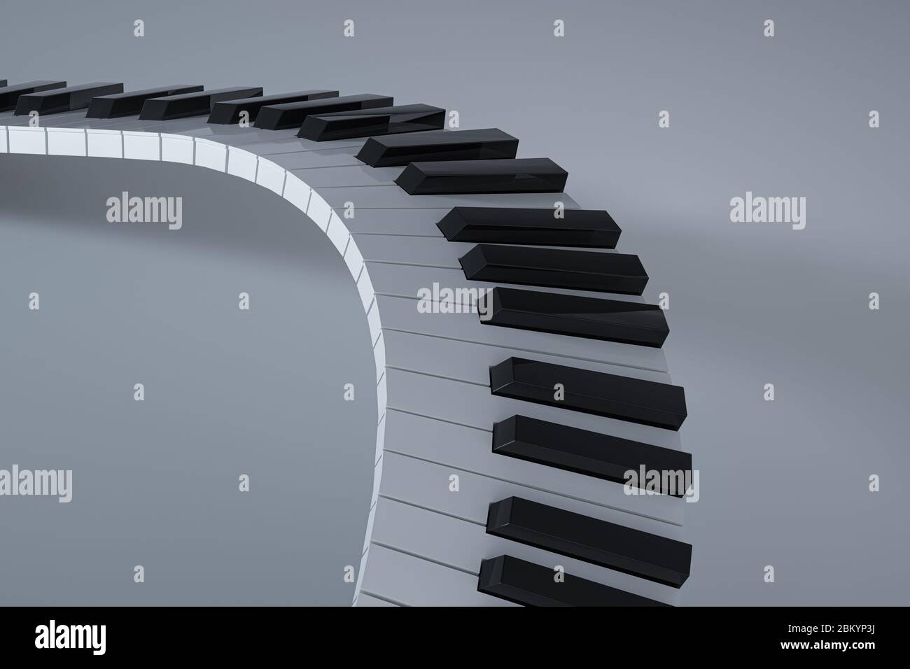 Piano keys with white background, 3d rendering. Computer digital ...