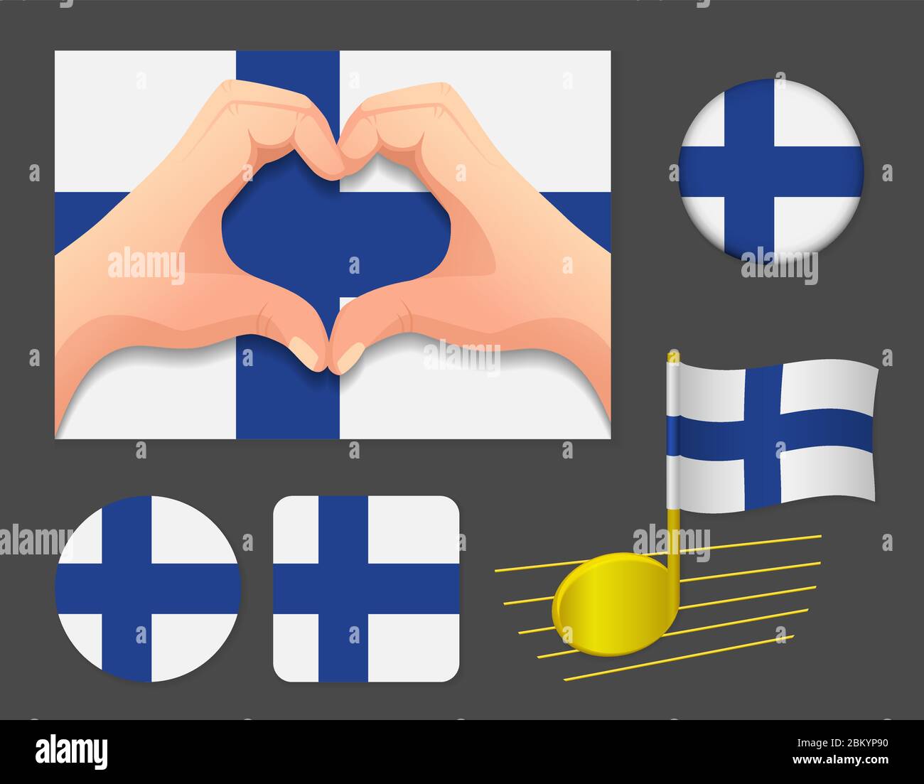 Finland flag icon. National flag of Finland vector illustration Stock ...