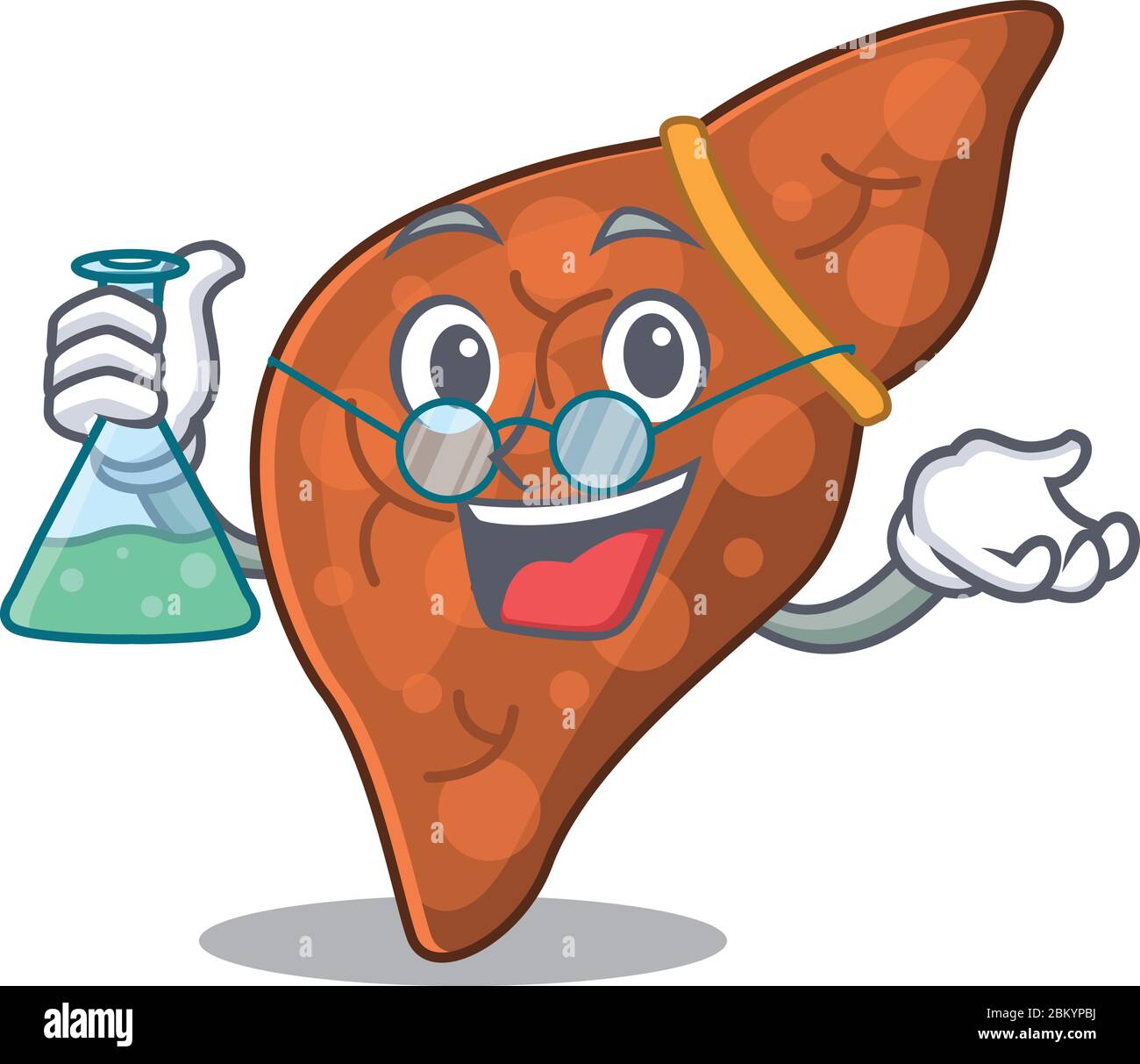 Human fibrosis liver smart Professor Cartoon design style working with ...