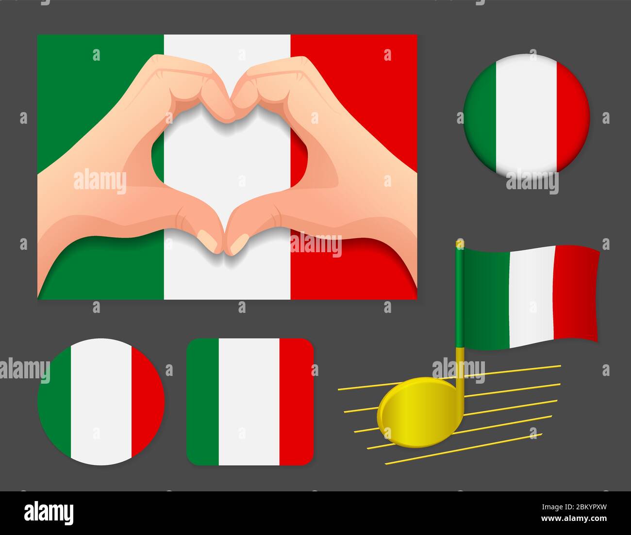 Italy flag icon. National flag of Italy vector illustration Stock ...