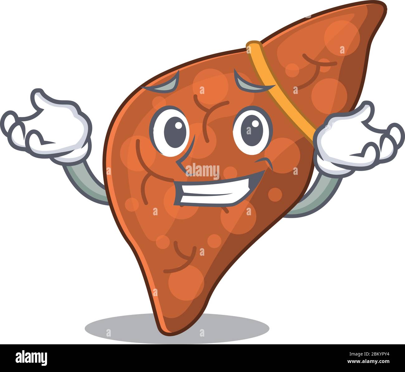 A picture of grinning human fibrosis liver cartoon design concept Stock ...