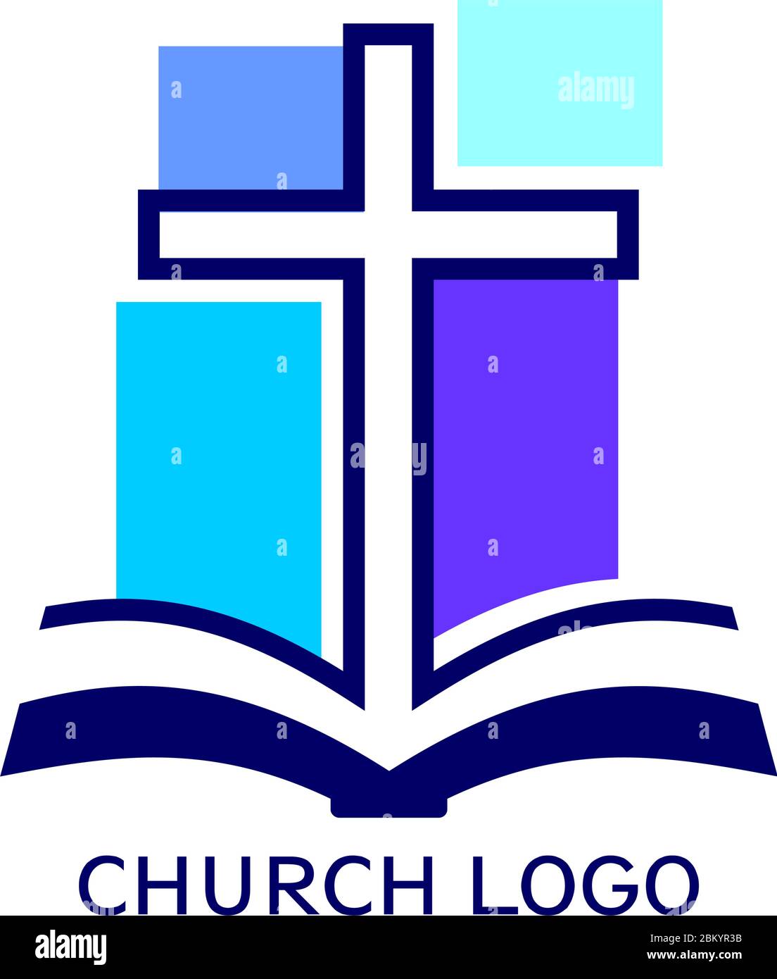 Church logo, symbol of Christianity, the cross and the gospel ...