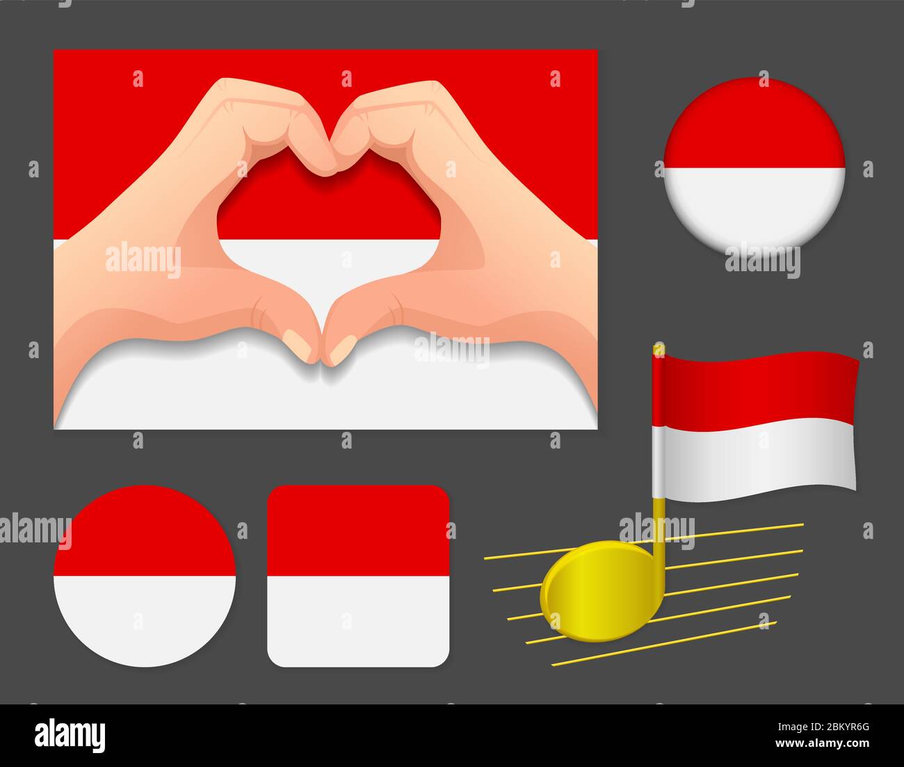 Indonesia flag icon. National flag of Indonesia vector illustration ...