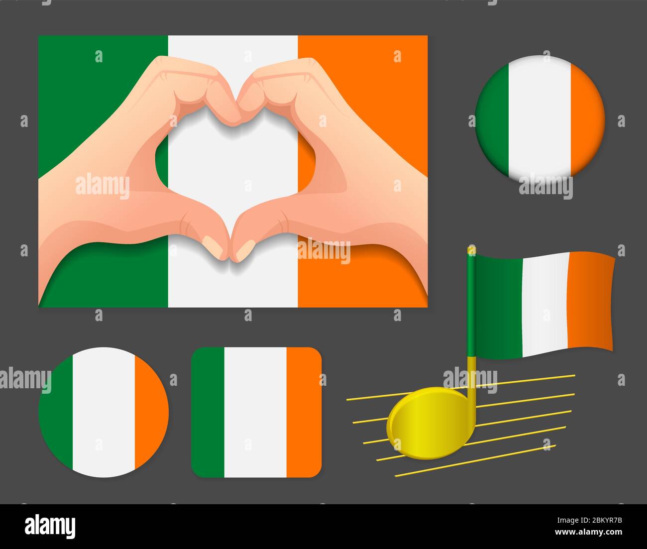 Ireland flag icon. National flag of Ireland vector illustration Stock ...