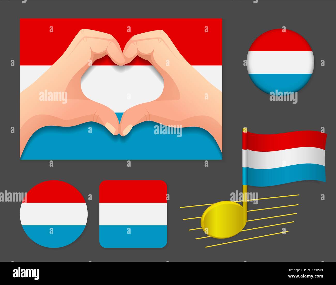 Luxembourg flag icon. National flag of Luxembourg vector illustration ...