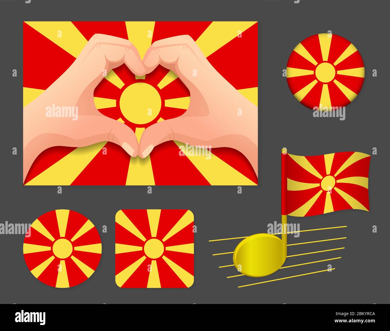 Macedonia flag icon. National flag of Macedonia vector illustration ...