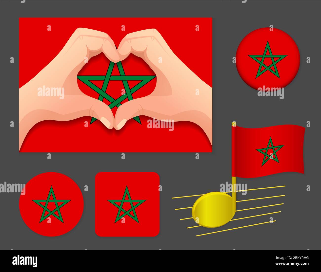 Morocco flag icon. National flag of Morocco vector illustration Stock ...