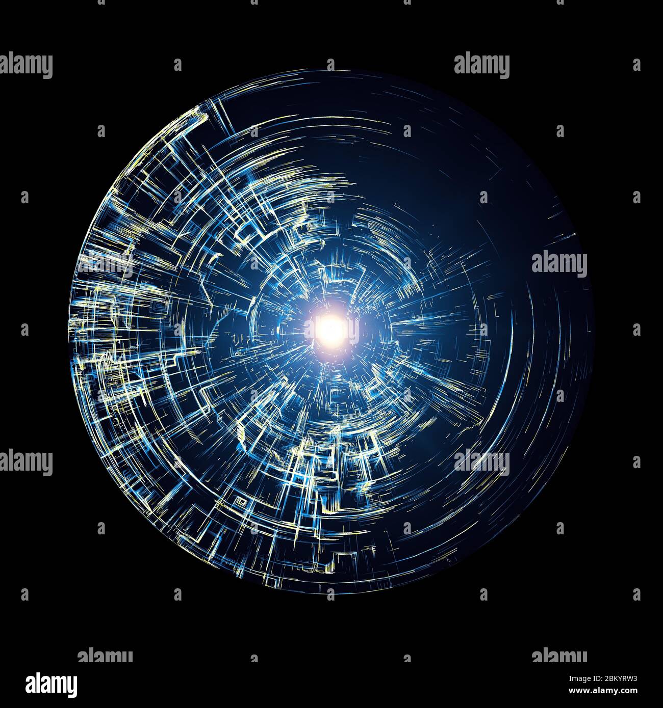 Futuristic Sci-Fi HUD Isolated On Black Background Stock Photo - Alamy