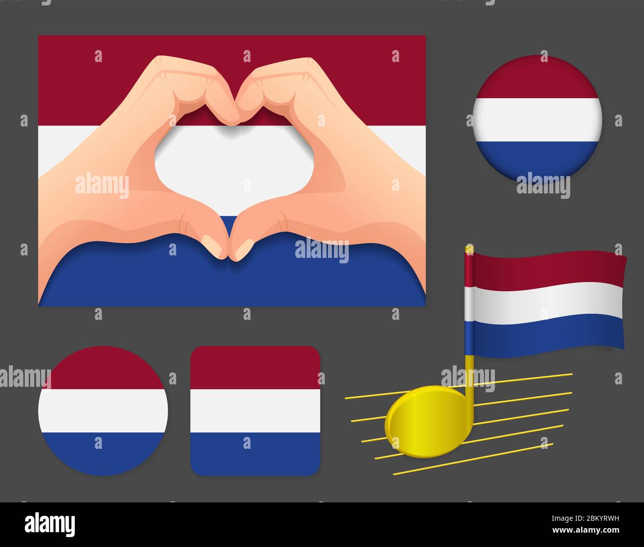 Netherlands flag icon. National flag of Netherlands vector illustration ...