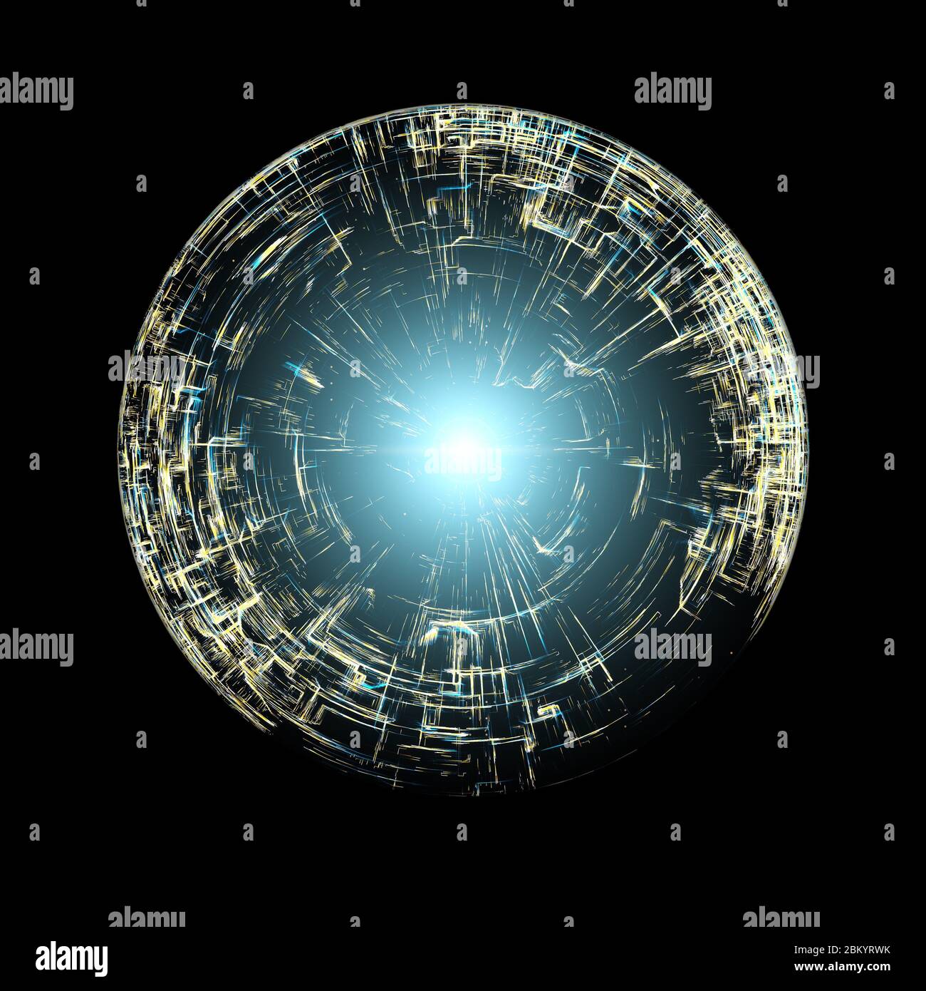 Futuristic Sci-Fi HUD Isolated On Black Background Stock Photo - Alamy