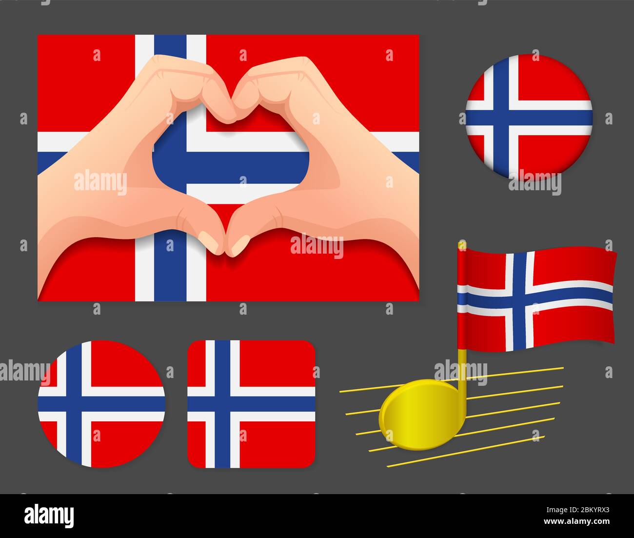 Norway flag icon. National flag of Norway vector illustration Stock ...