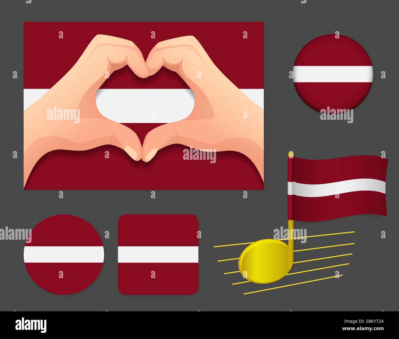 Latvia flag icon. National flag of Latvia vector illustration Stock ...