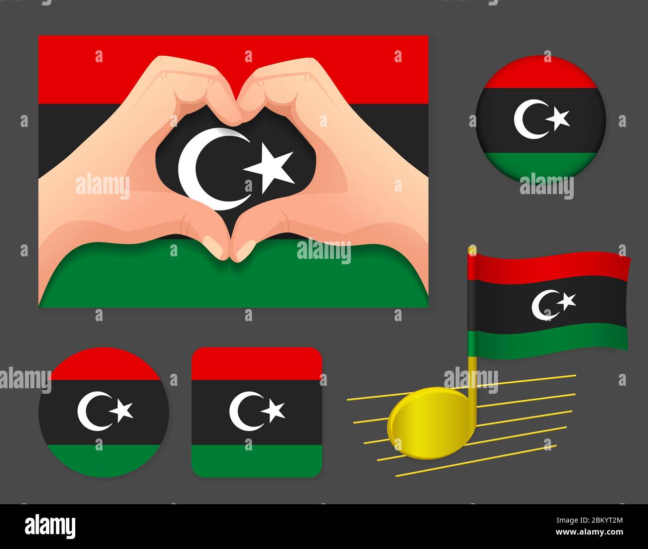 Libya flag icon. National flag of Libya vector illustration Stock ...