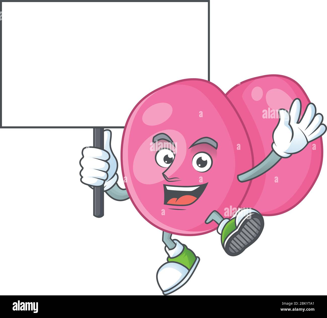 Sweet streptococcus pyogenes cartoon character rise up a board. Vector ...