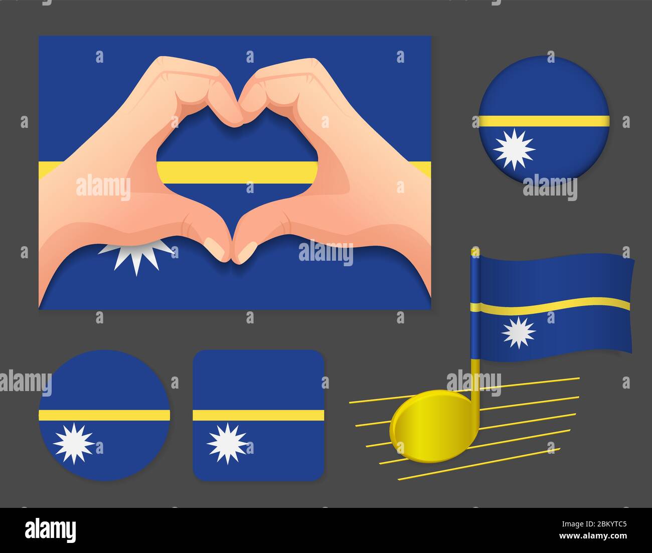 Nauru flag icon. National flag of Nauru vector illustration Stock ...