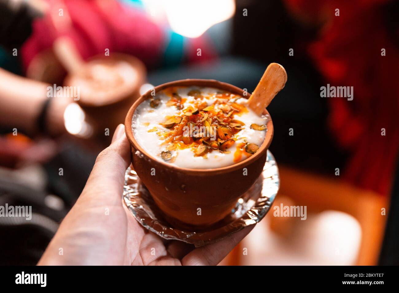 Indian popular drink lassi (traditional dahi yogurt-based drink) in ...