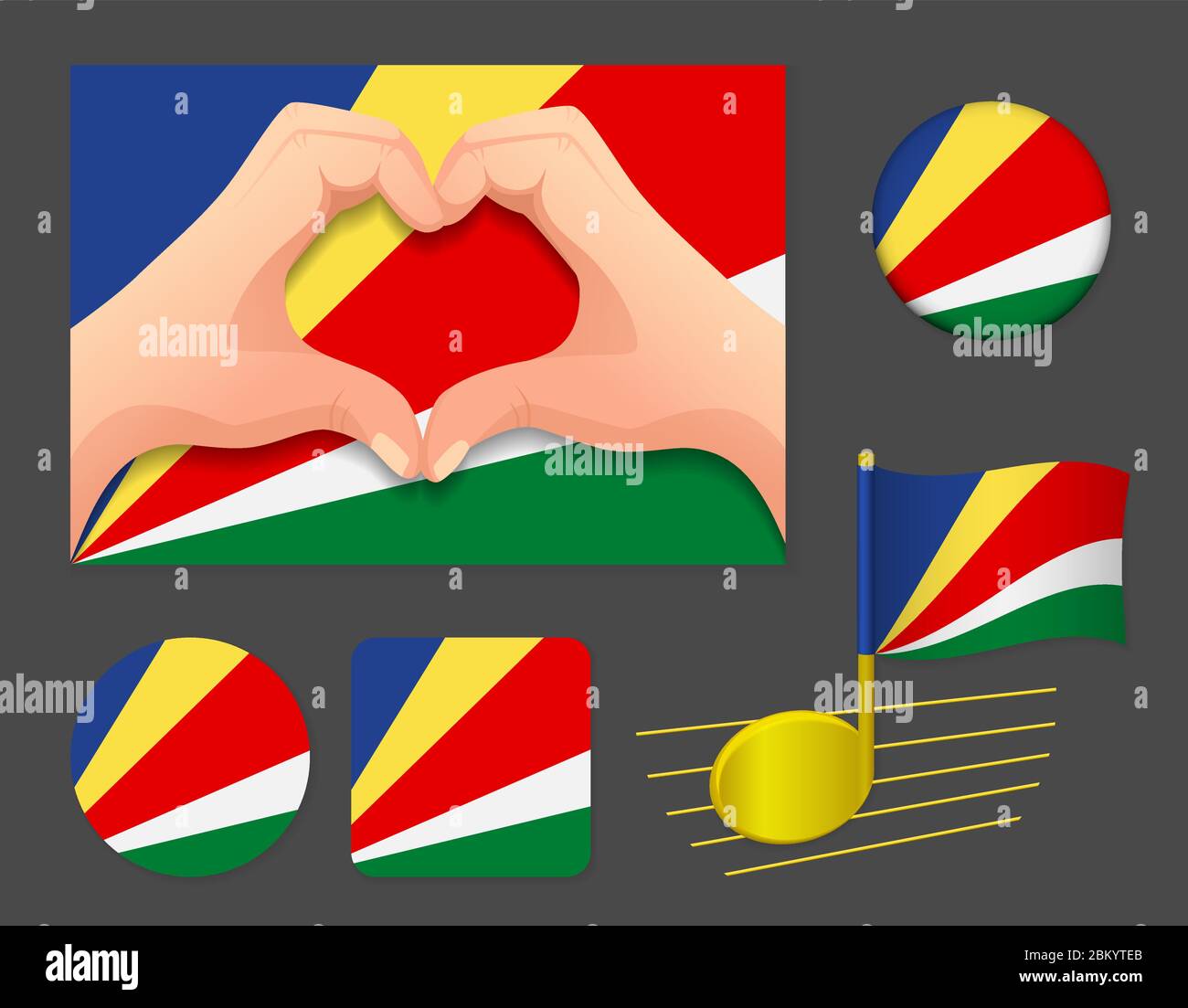 Seychelles flag icon. National flag of Seychelles vector illustration ...