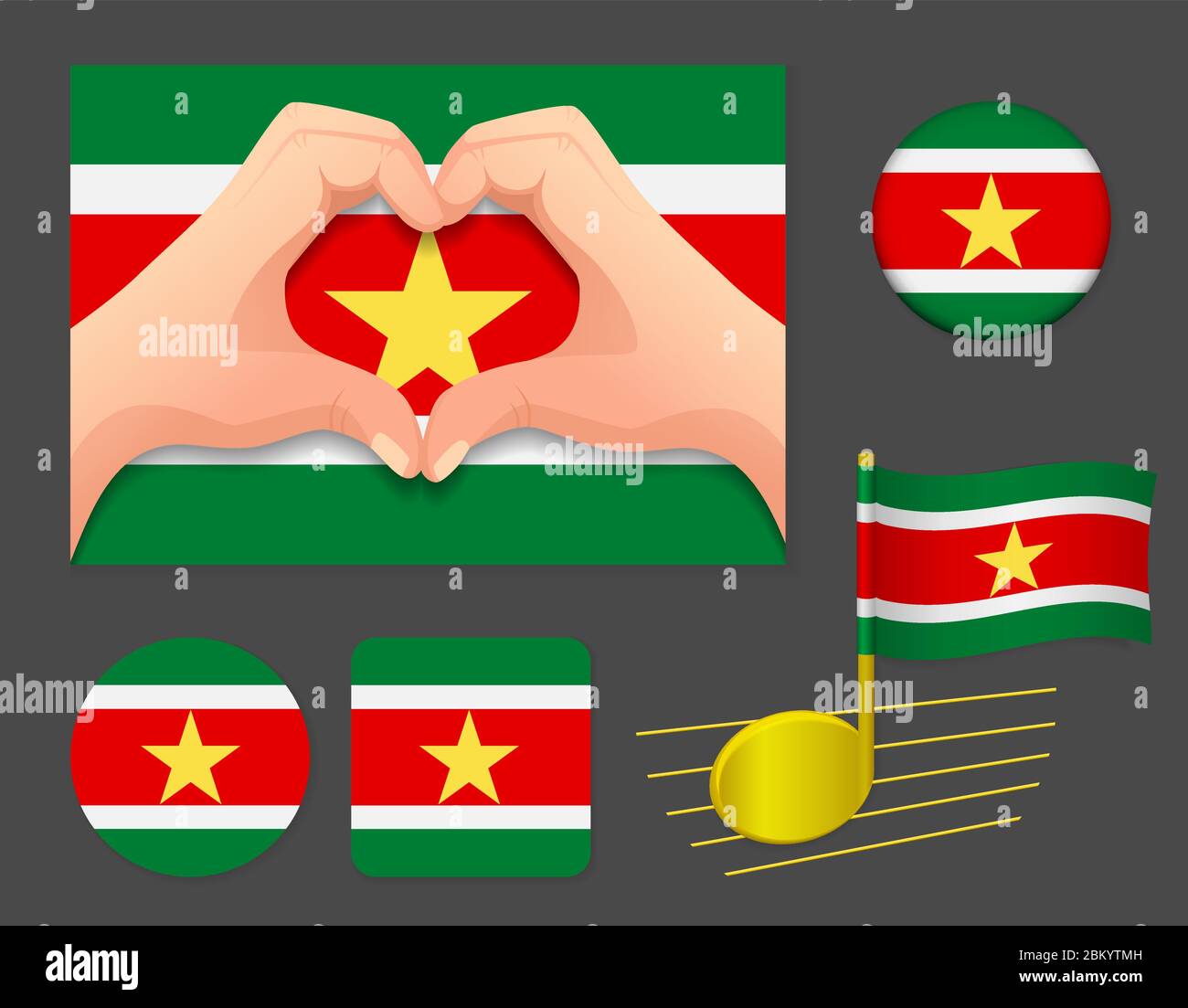 Suriname flag icon. National flag of Suriname vector illustration Stock Vector Image & Art - Alamy