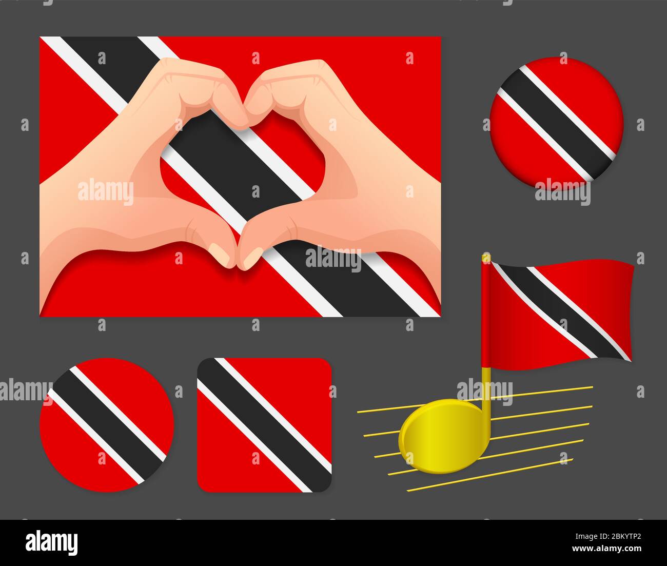 Trinidad and Tobago flag icon. National flag of Trinidad and Tobago ...