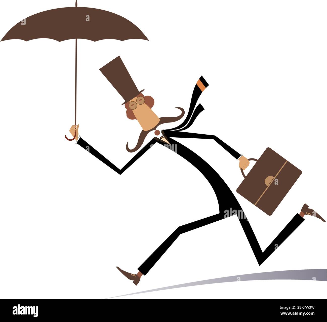 Windy man silhouette hi-res stock photography and images - Alamy