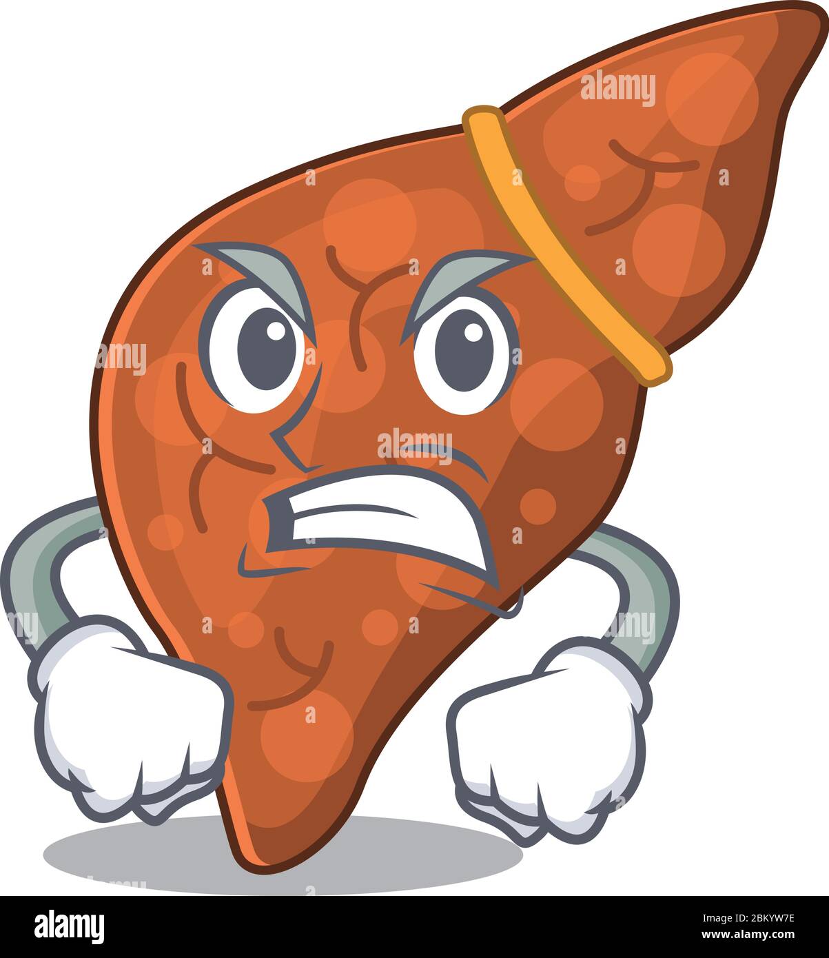 Mascot design concept of human fibrosis liver with angry face Stock ...