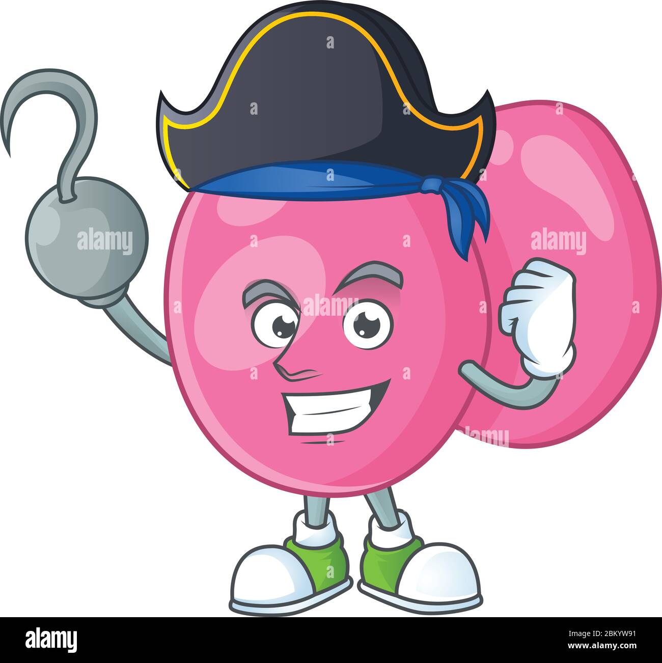 Cool pirate of streptococcus pyogenes cartoon design style with one ...