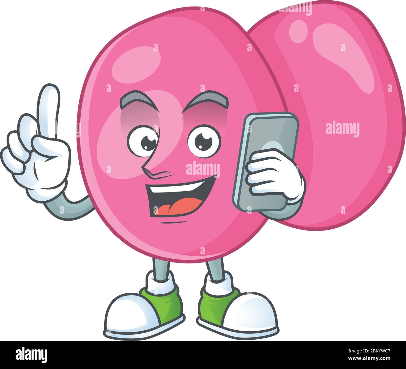 Cartoon design concept of streptococcus pyogenes talking on phone ...