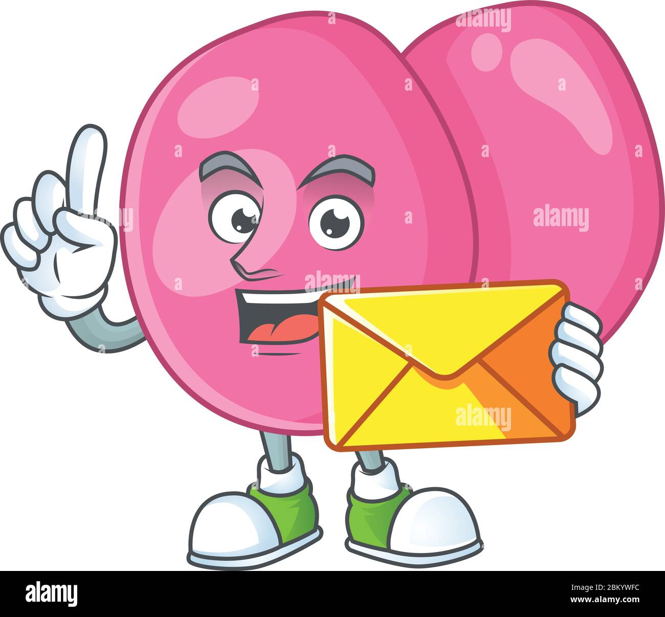 Cute face streptococcus pyogenes mascot design bring brown envelope ...