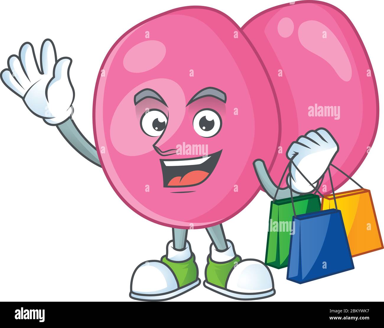 cartoon character concept of rich streptococcus pyogenes with shopping ...