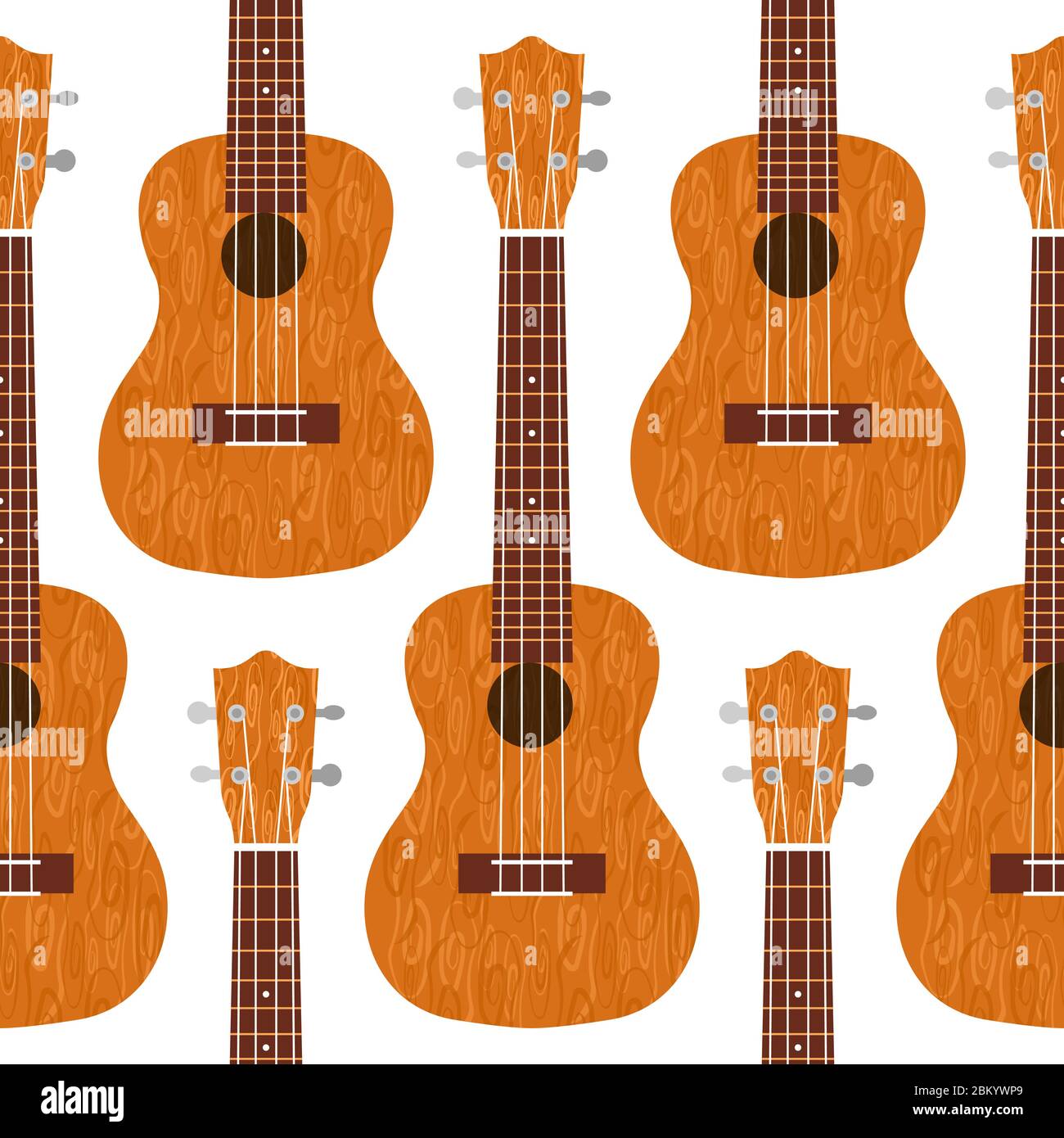 Ukulele Hawaiian guitar. From brown wood. Realistic vector illustration ...