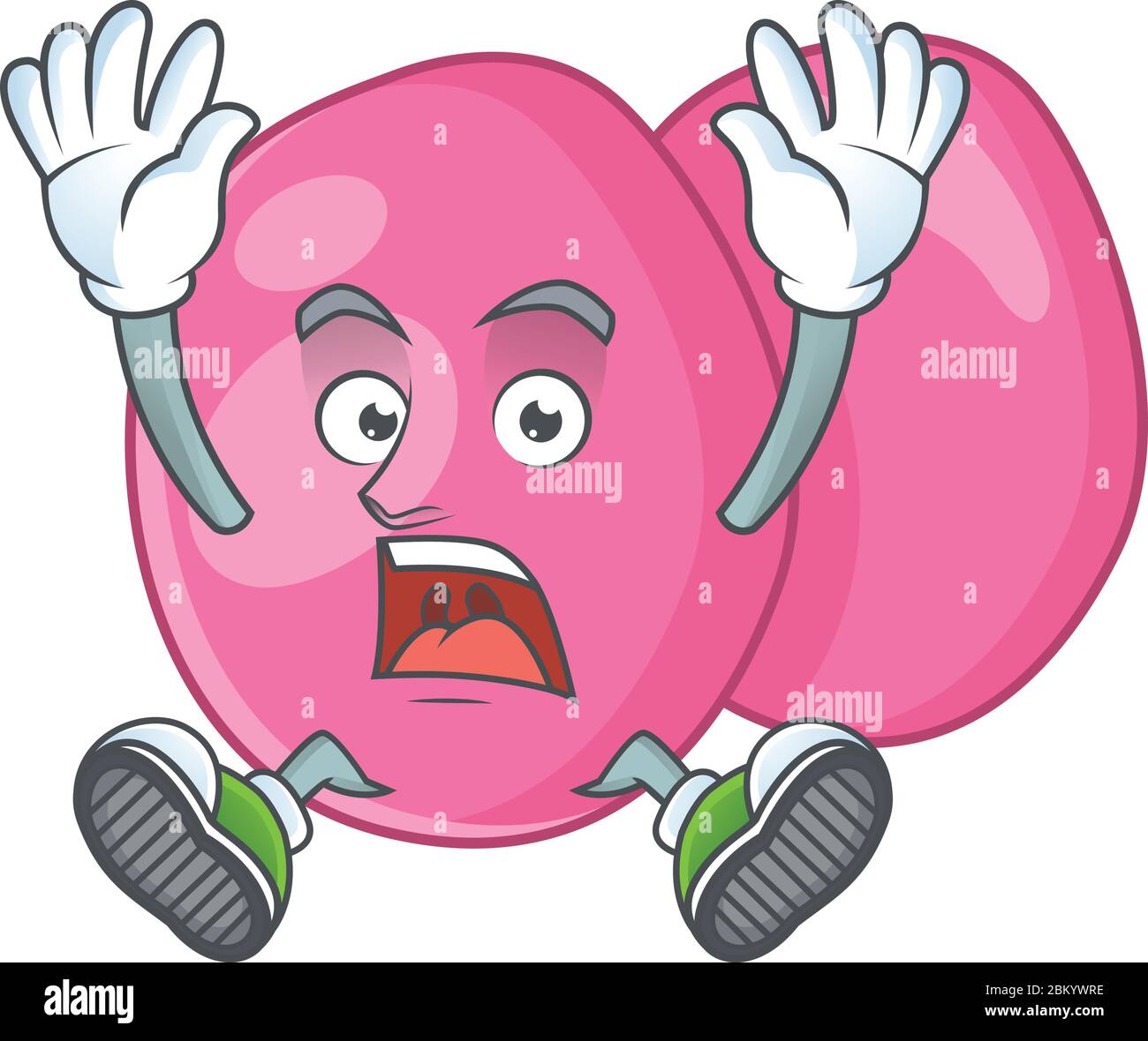 Streptococcus pyogenes cartoon character design showing shocking ...