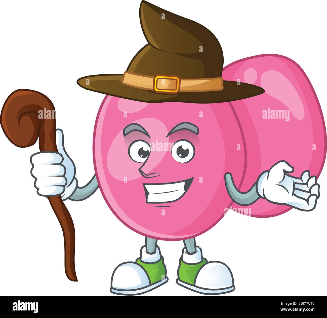 Cute and sneaky Witch streptococcus pyogenes cartoon design style ...
