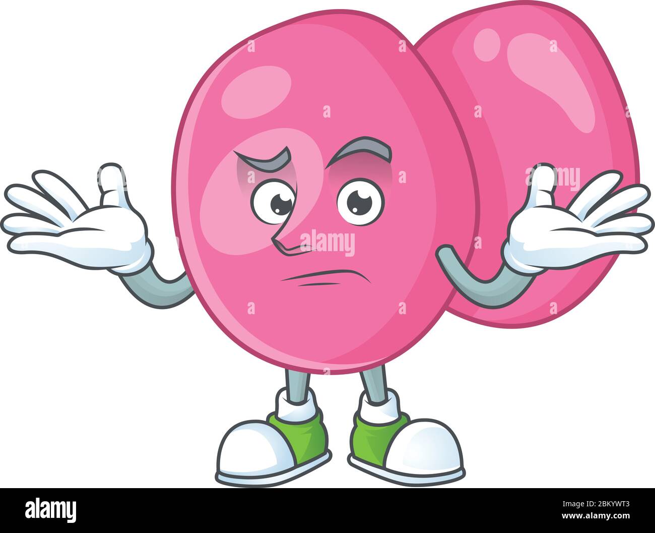 An image of streptococcus pyogenes in grinning mascot cartoon style ...