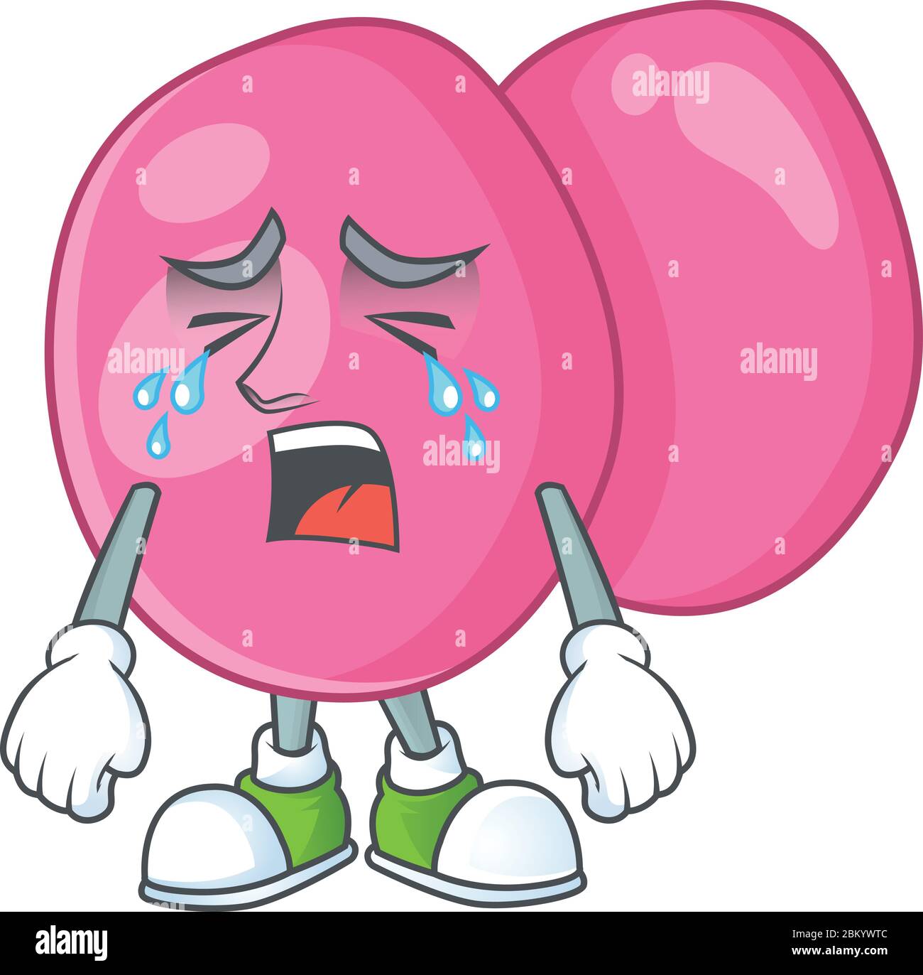 A weeping streptococcus pyogenes cartoon character concept. Vector ...
