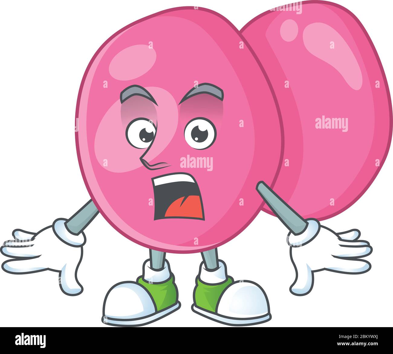 A cartoon design of streptococcus pyogenes showing an amazed gesture ...