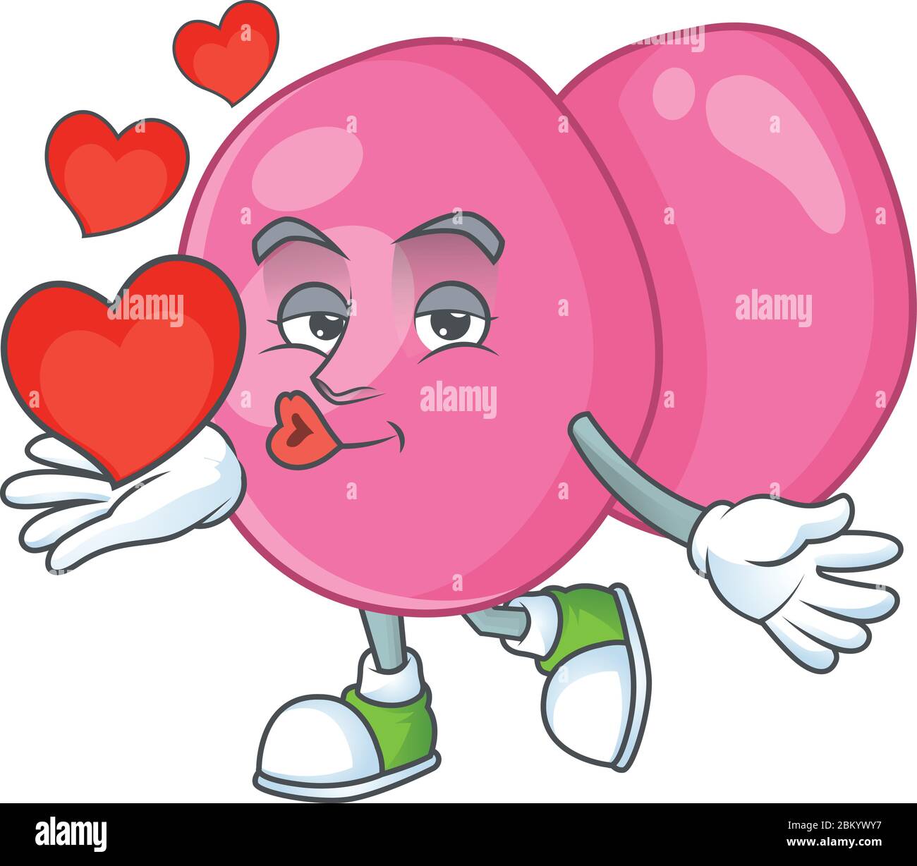 An adorable cartoon design of streptococcus pyogenes holding heart ...