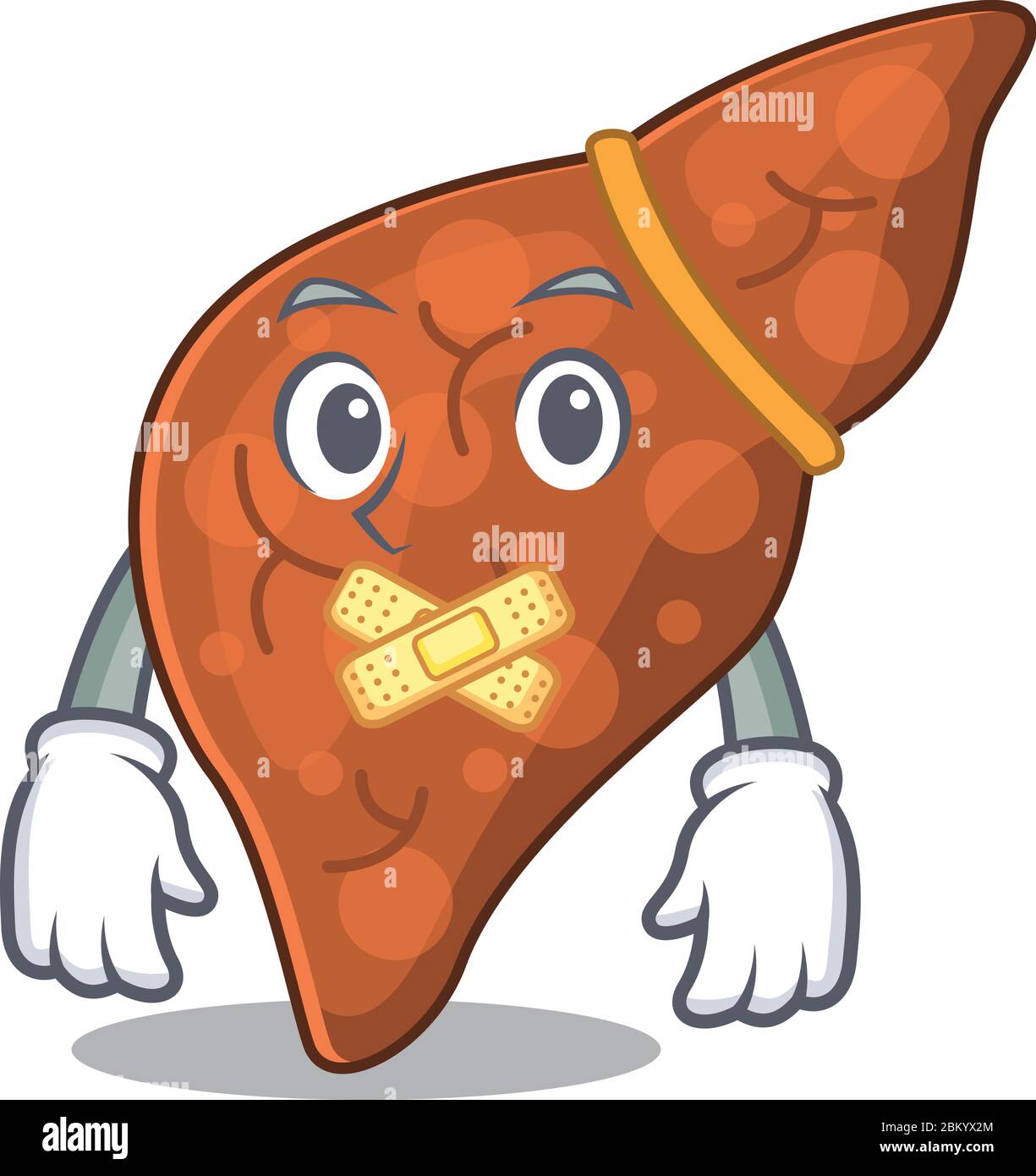 Human fibrosis liver cartoon character style with mysterious silent ...