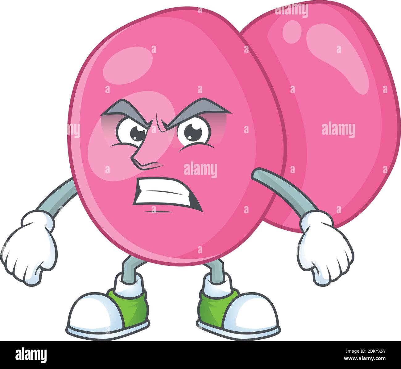 Mascot design style of streptococcus pyogenes with angry face. Vector ...