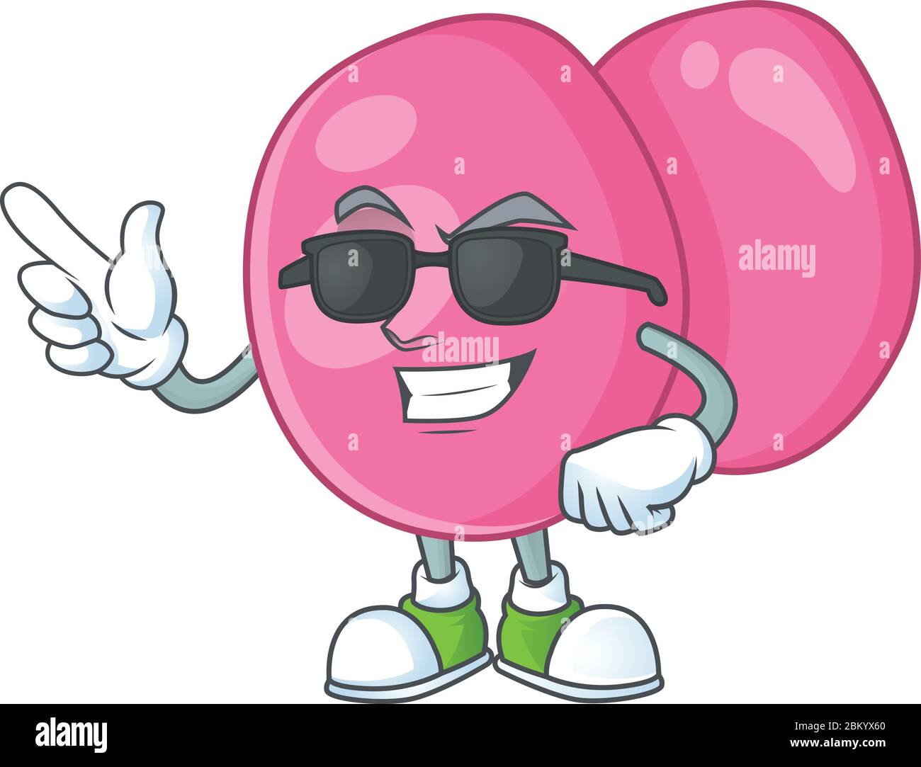 Super cute streptococcus pyogenes cartoon character wearing black ...
