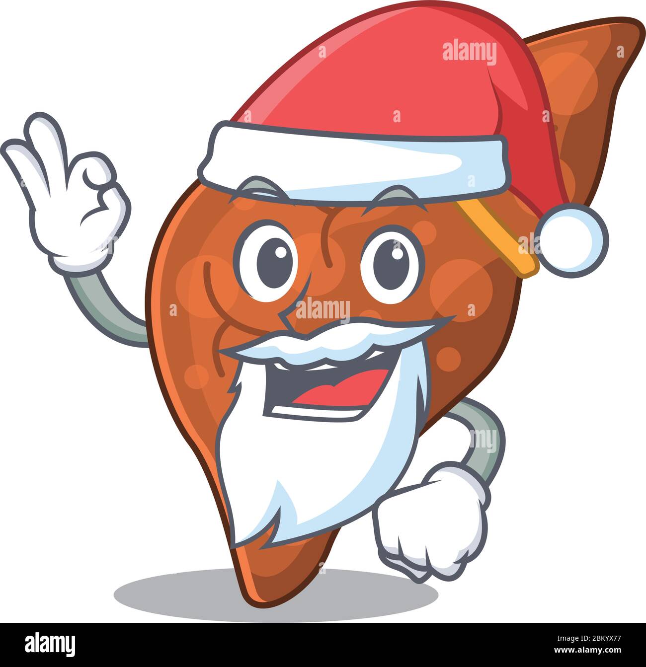 Human fibrosis liver Santa cartoon character with cute ok finger Stock ...