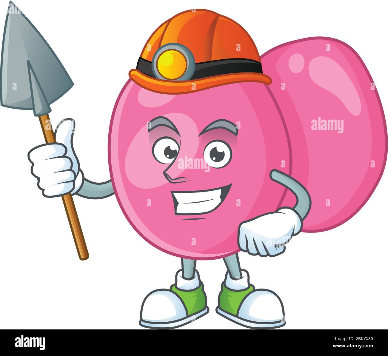 cartoon character design of streptococcus pyogenes work as a miner ...