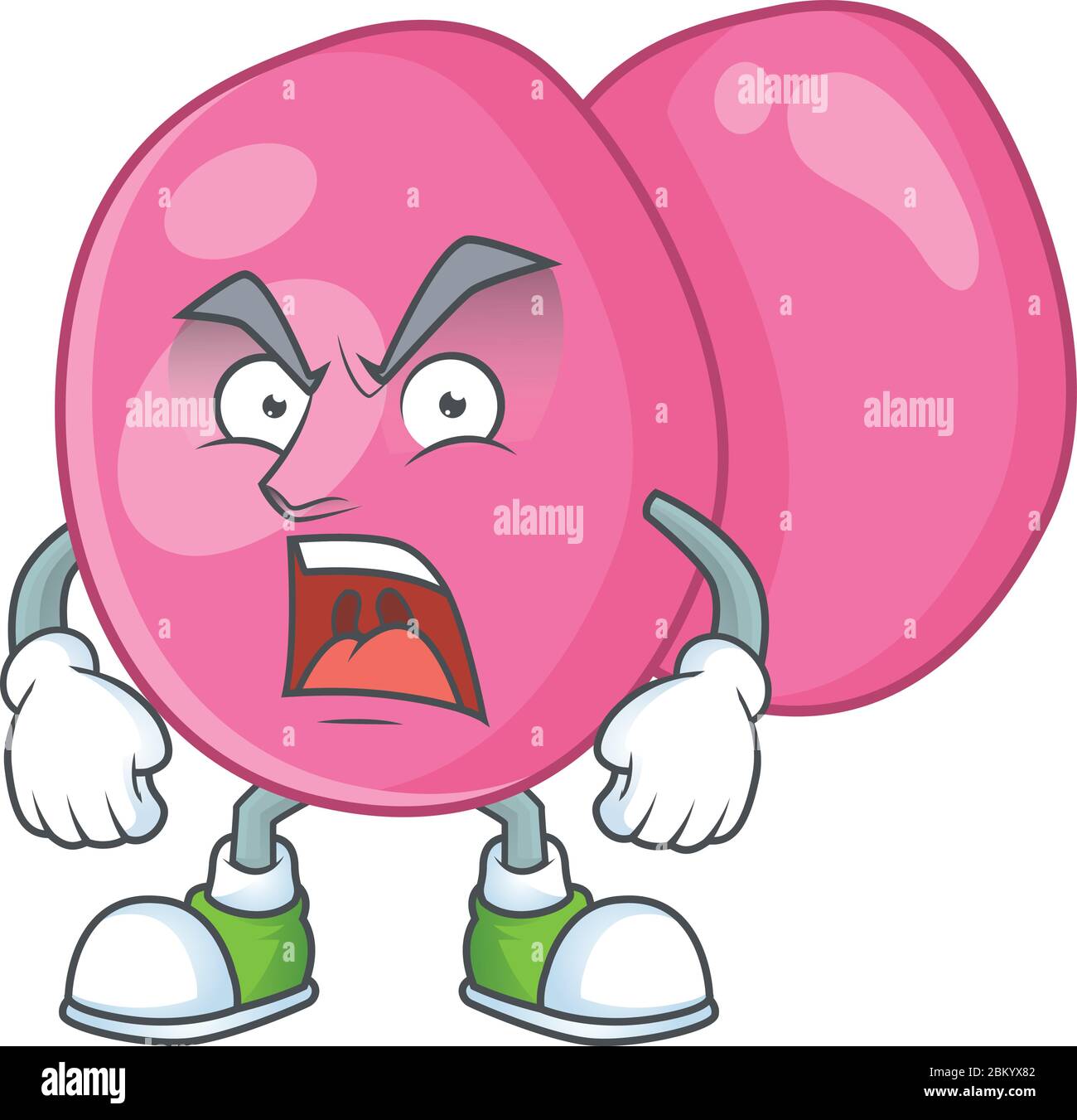 Streptococcus pyogenes cartoon character design with mad face. Vector ...