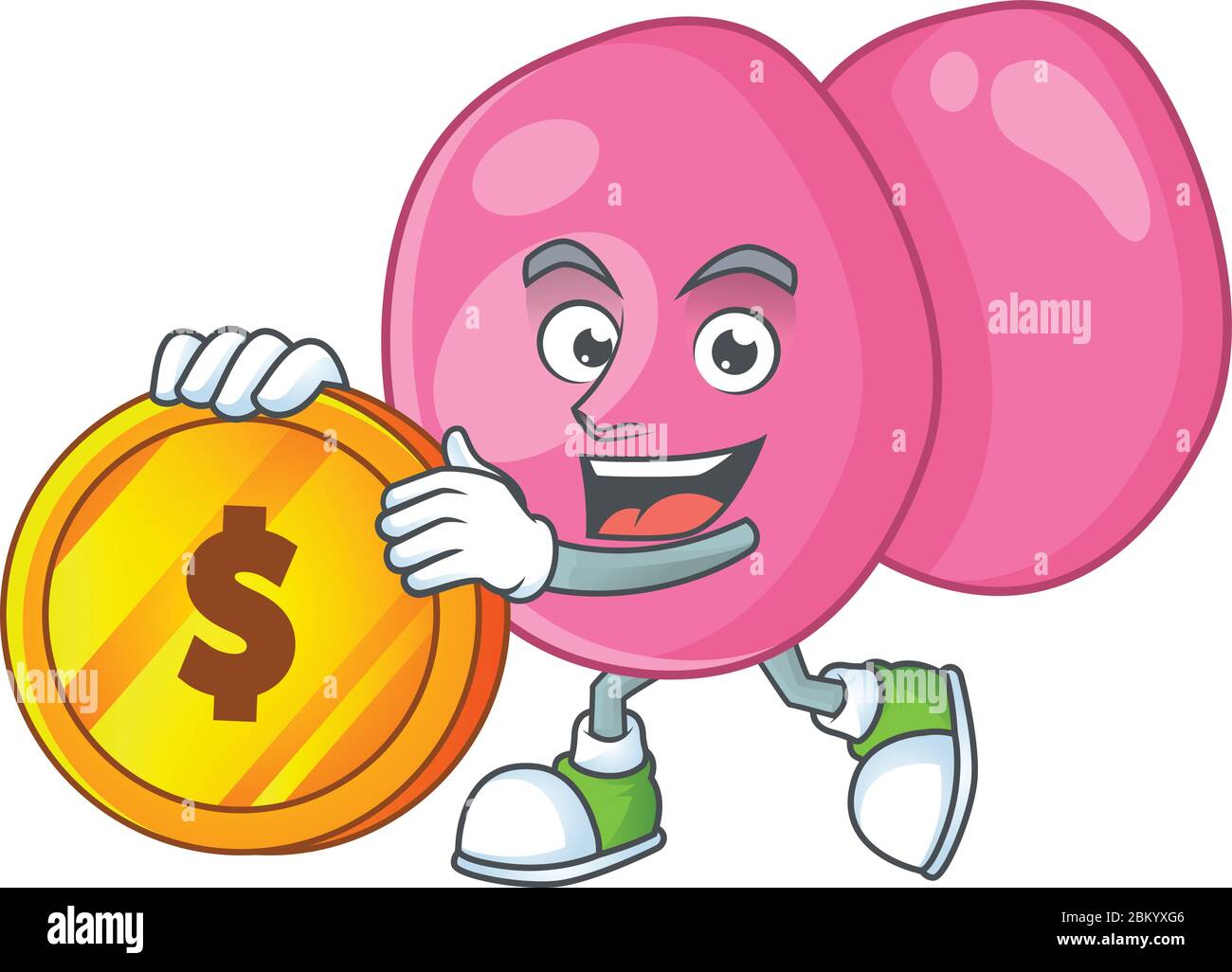 Streptococcus pyogenes rich cartoon character have big gold coin ...