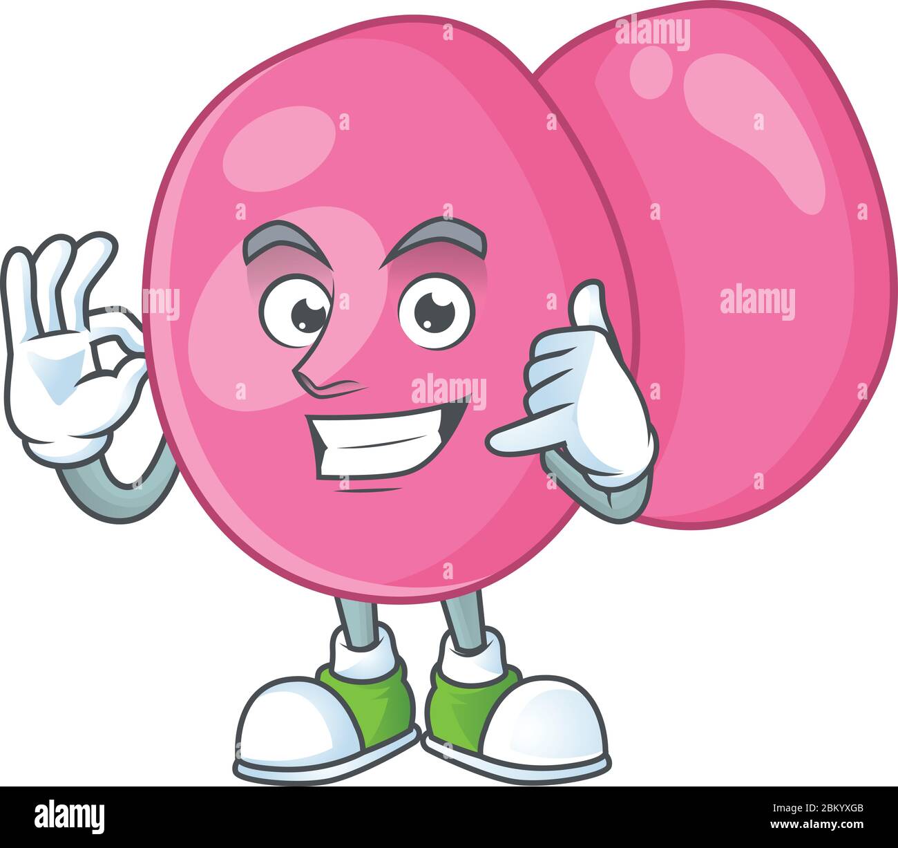 Streptococcus pyogenes mascot cartoon design make a call gesture ...