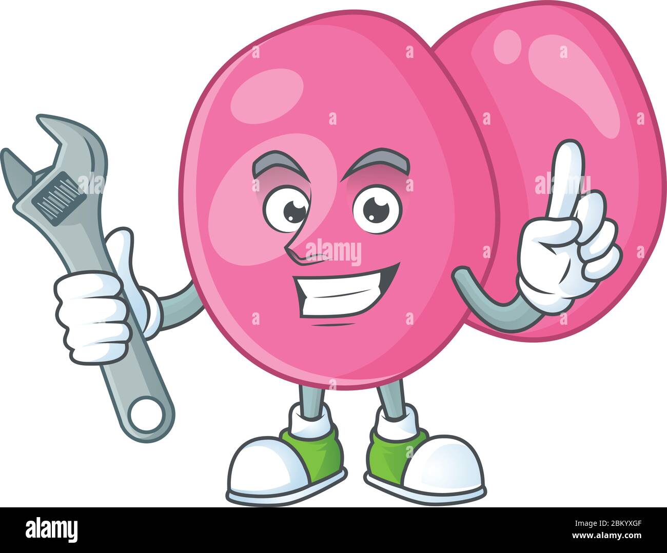 A mechanic streptococcus pyogenes mascot character fix a broken machine ...