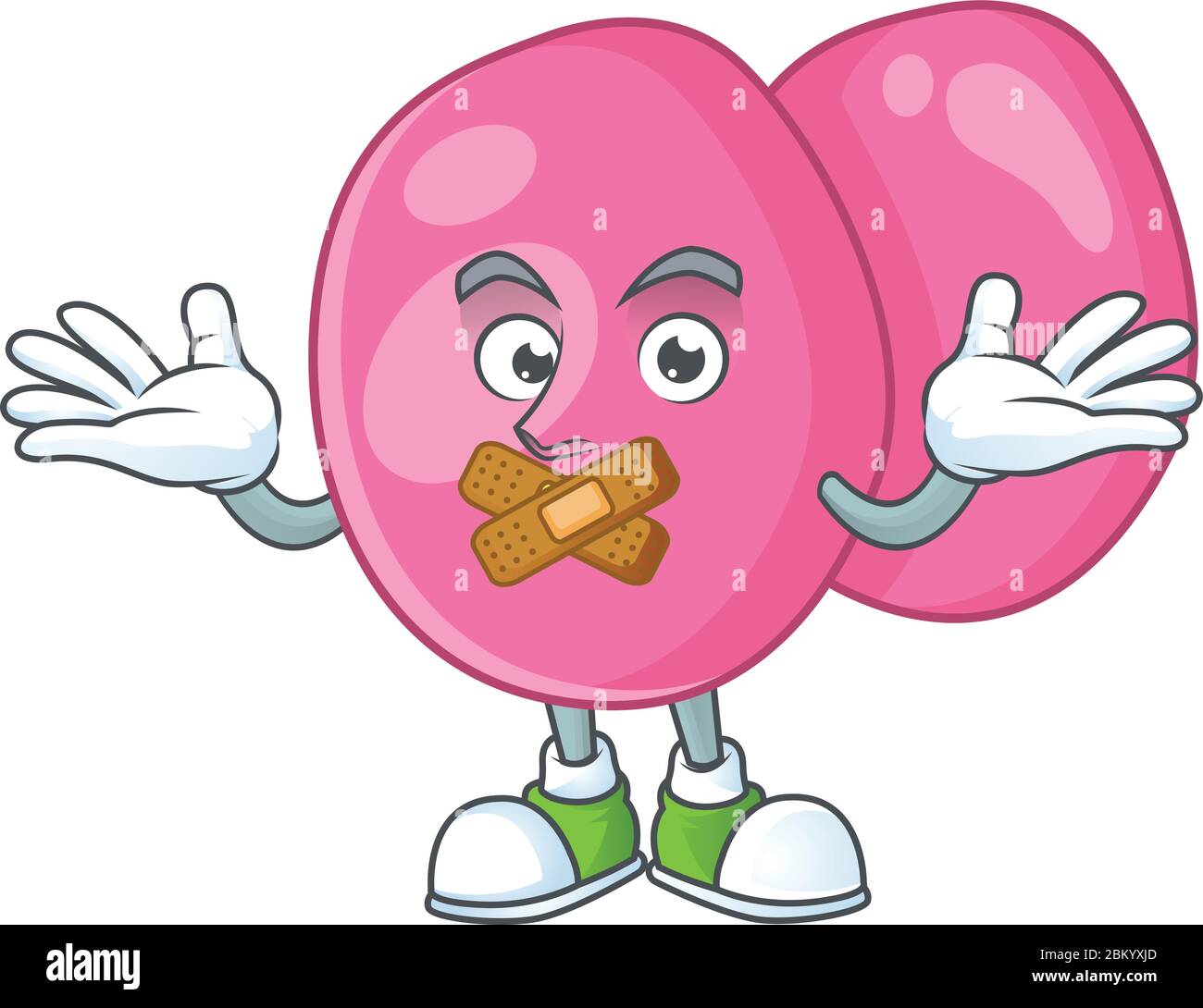 Streptococcus pyogenes mascot cartoon design with quiet finger gesture ...