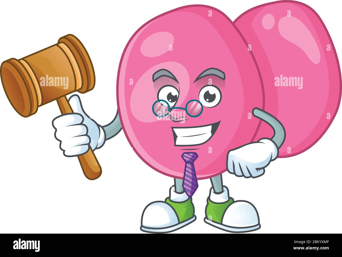 Charismatic Judge streptococcus pyogenes cartoon character design with ...