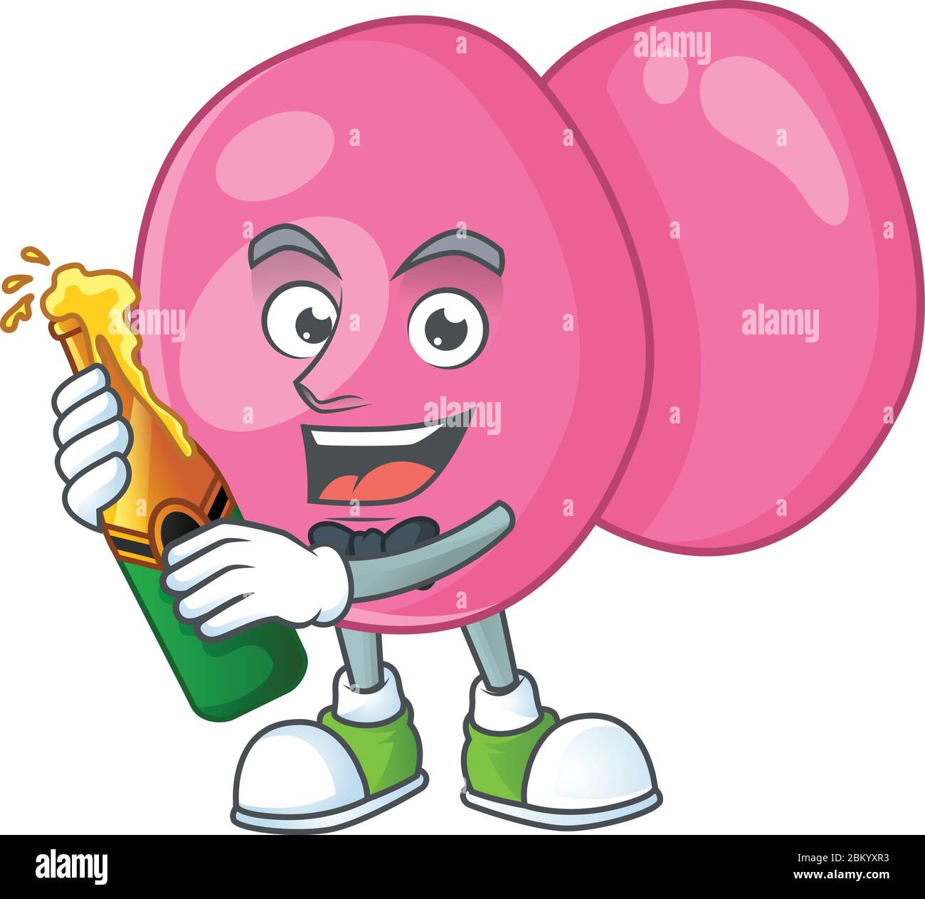 Mascot cartoon design of streptococcus pyogenes making toast with a ...