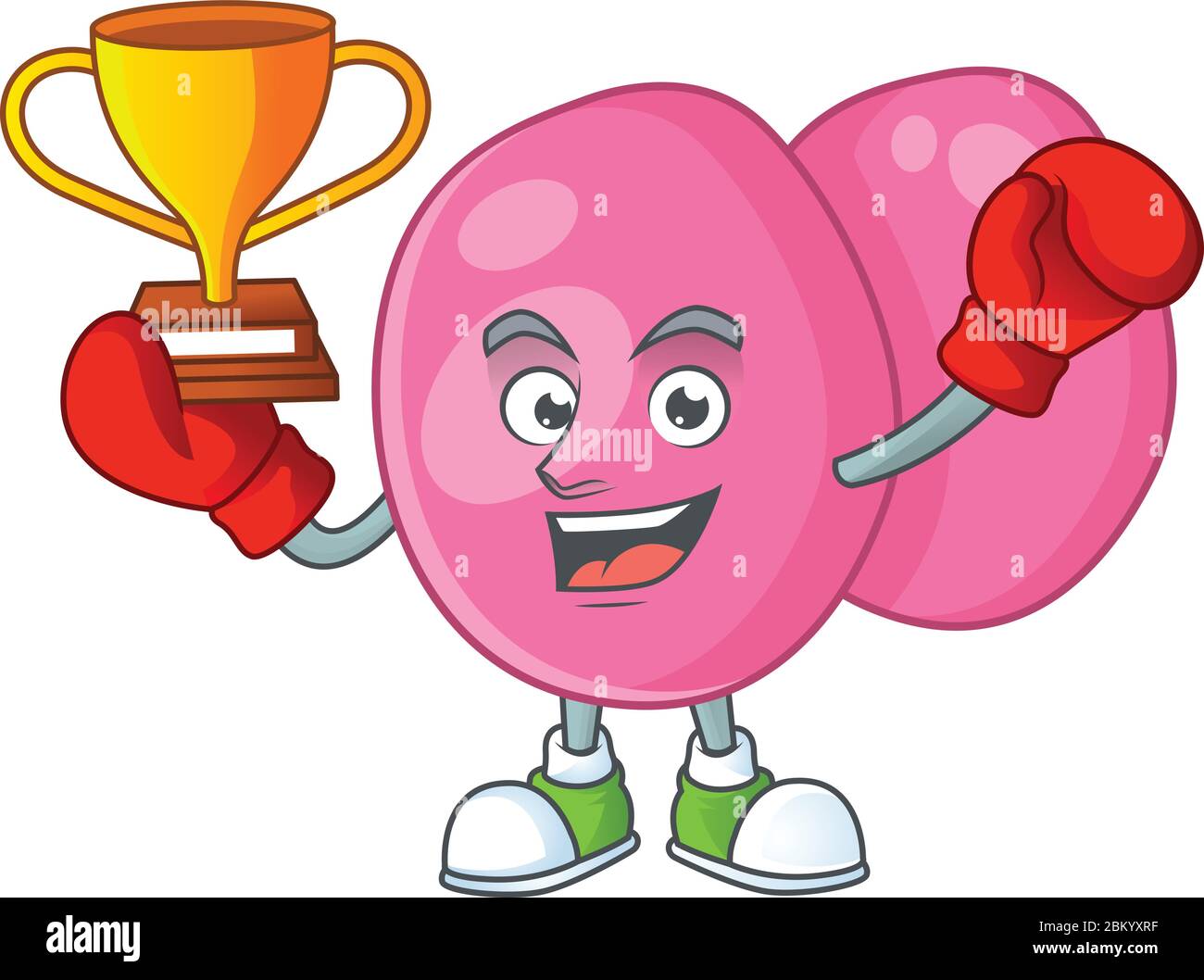 Proudly face of boxing winner streptococcus pyogenes presented in ...