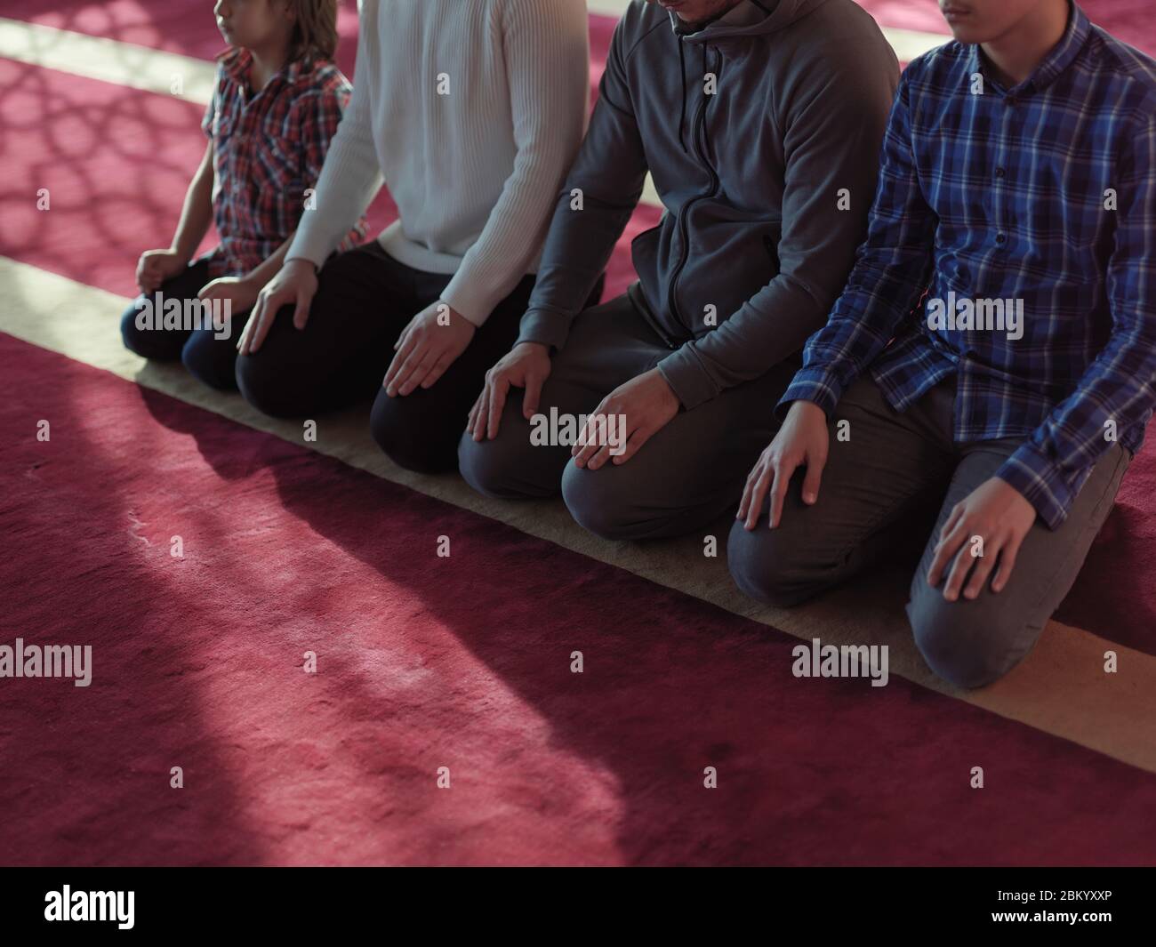 group of muslim people praying namaz in mosque Stock Photo - Alamy